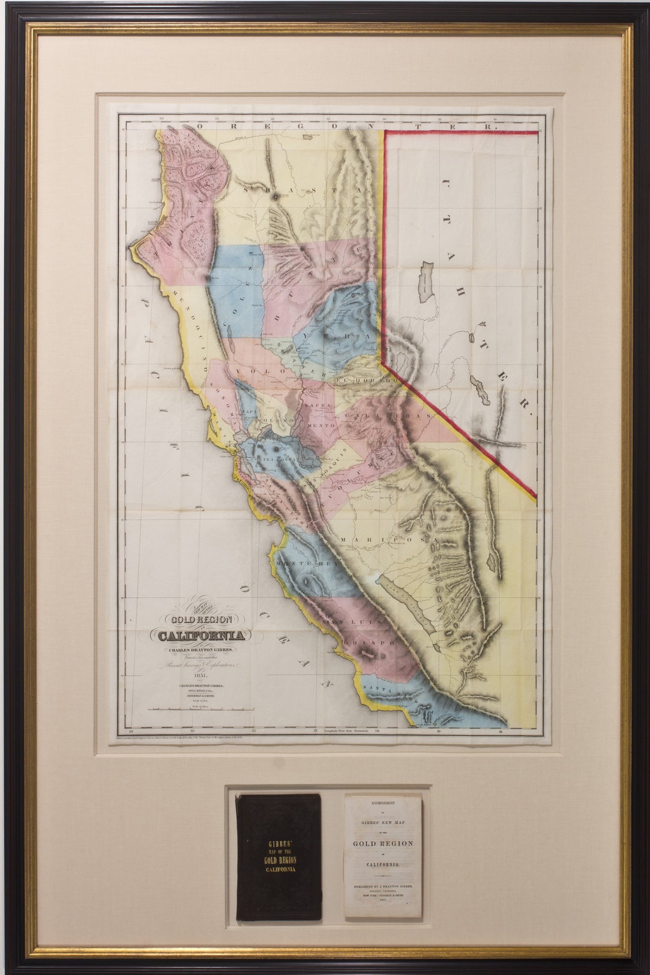 Gibbes. A New Map of the California Gold Region. 1851 – Arader Galleries